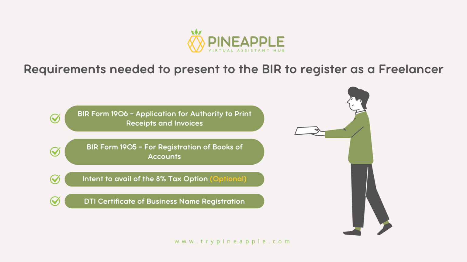 How To Register in BIR as a Freelancer [PH] - Pineapple