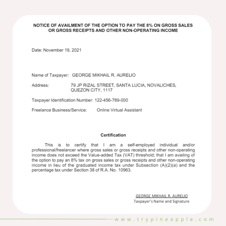 How To Register in BIR as a Freelancer [PH] - Pineapple