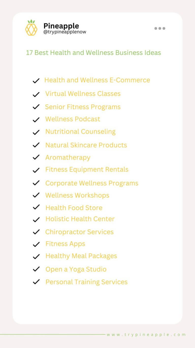 17 Health and Wellness Business Ideas - Pineapple | Virtual Assistant Hub
